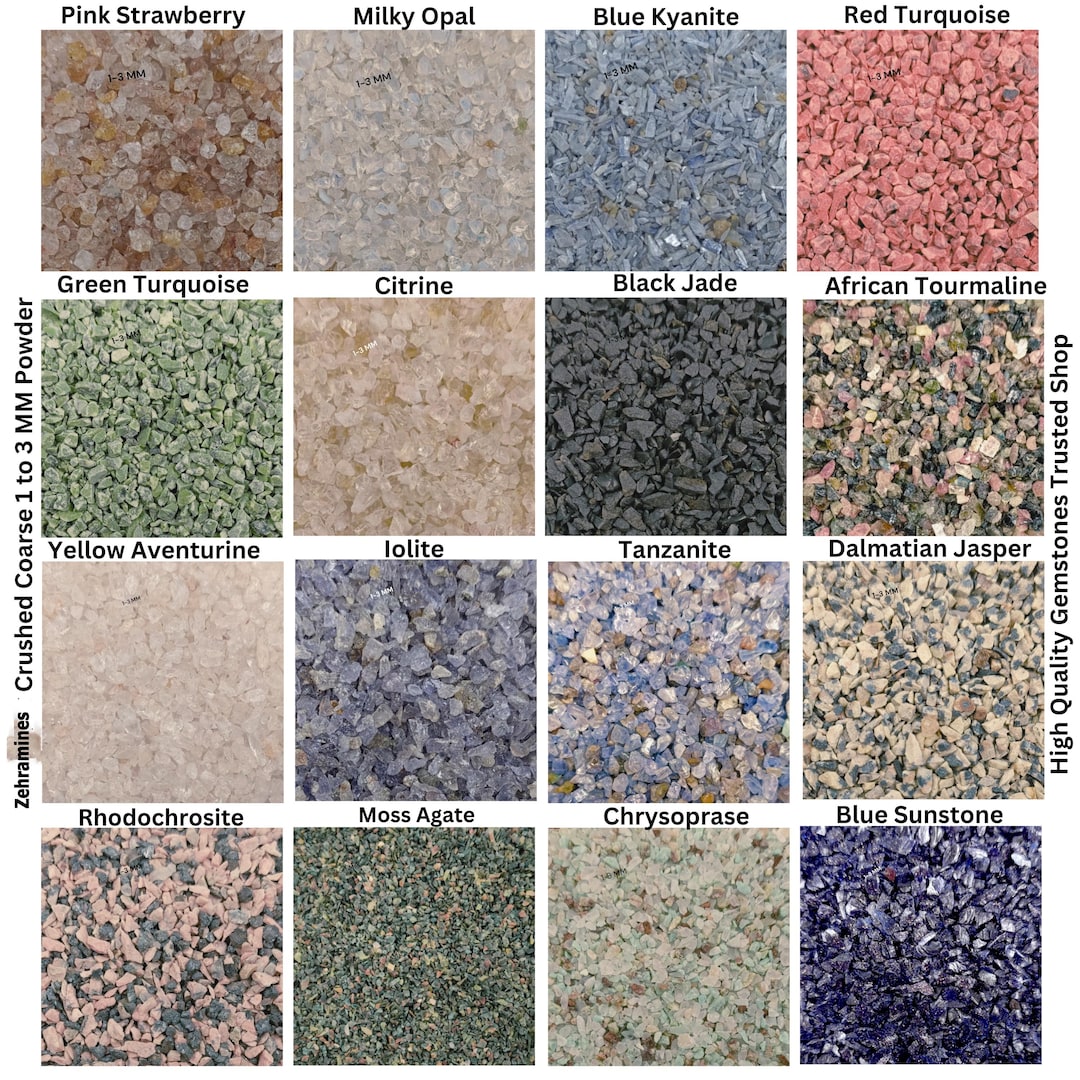 Gemstone Crushed Coarse Powder for Premium Inlay Work 75+ Crushed 1-3 ...