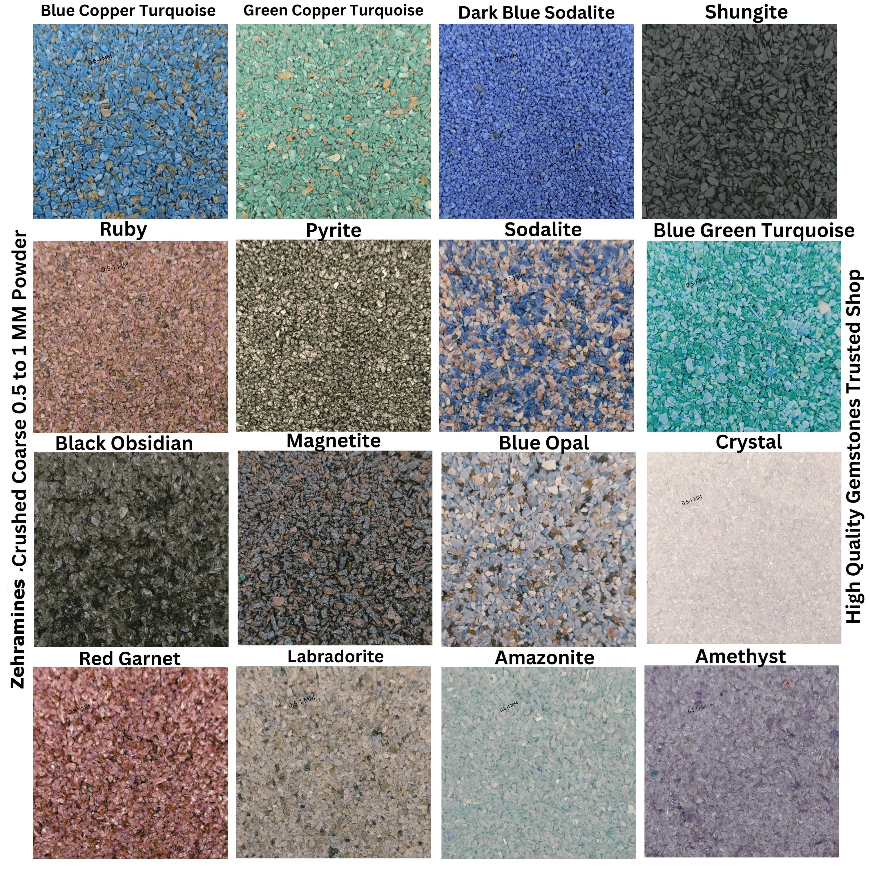 Gemstone Crushed Coarse Powder for Premium Inlay Work 75+ Crushed 0.5-1 ...
