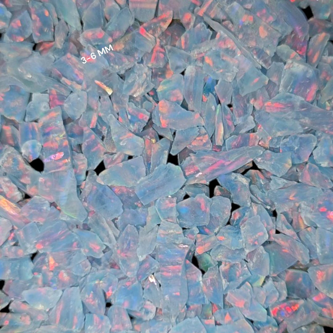 Light Blue Opal Coarse, 3-6 MM Crushed Opal for Ring Inlay, Resin ...