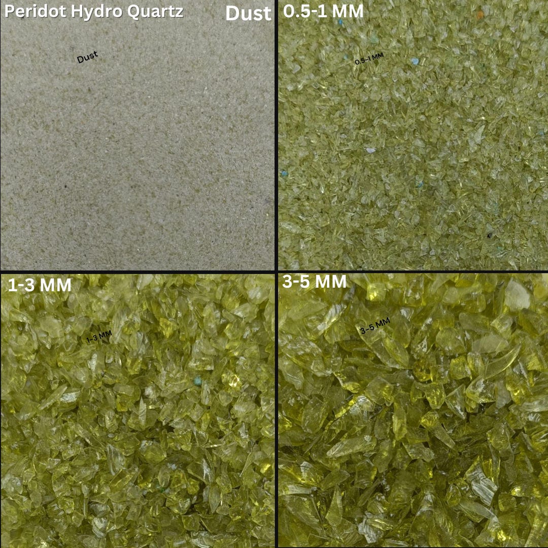 Crushed Green Hydro Quartz Gemstone Powder All Size Hydro Quartz Coarse ...