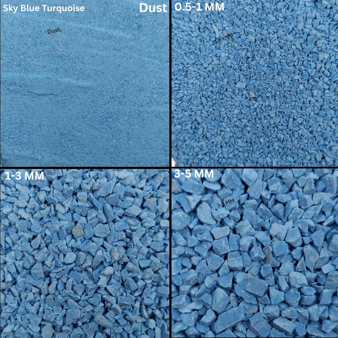 Sky Blue Turquoise Crushed Gemstone Powder All Size Blue Turquoise ...