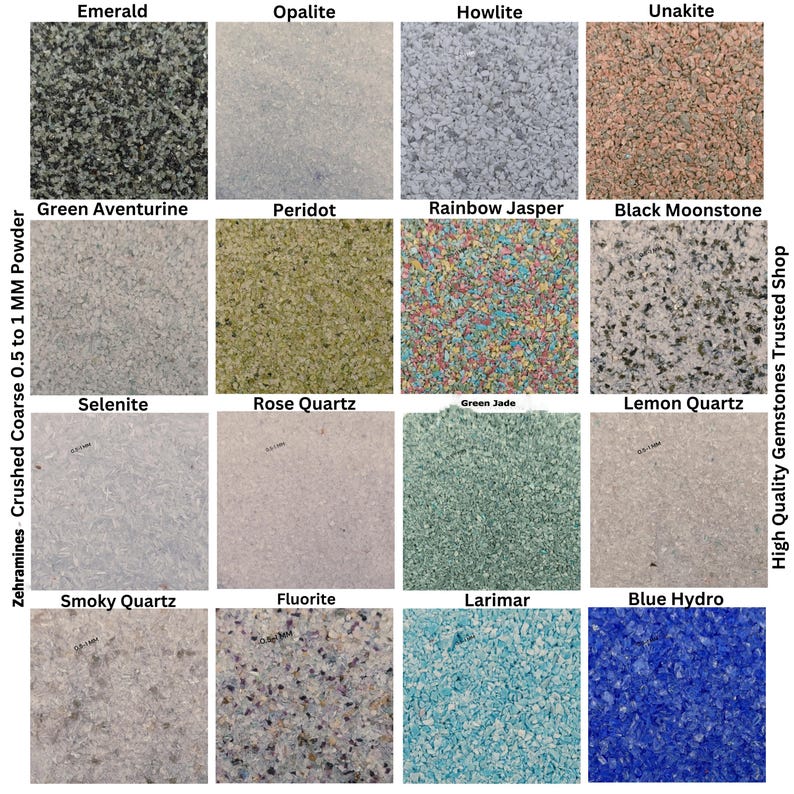 Gemstone Crushed Coarse Powder for Premium Inlay Work 75+ Crushed 0.5-1 ...
