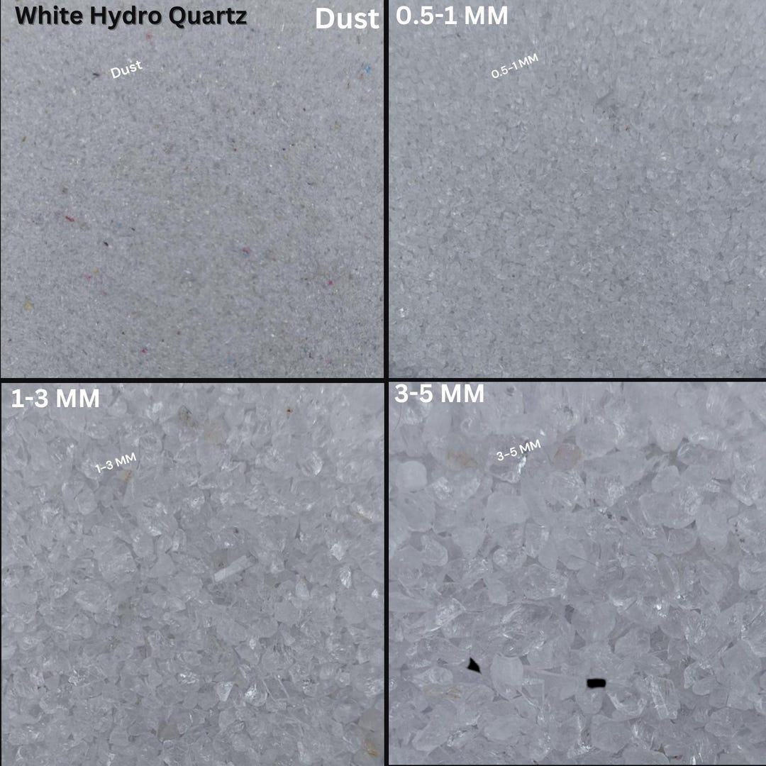 Crushed White Hydro Quartz Gemstone Powder All Size Hydro Quartz Coarse ...