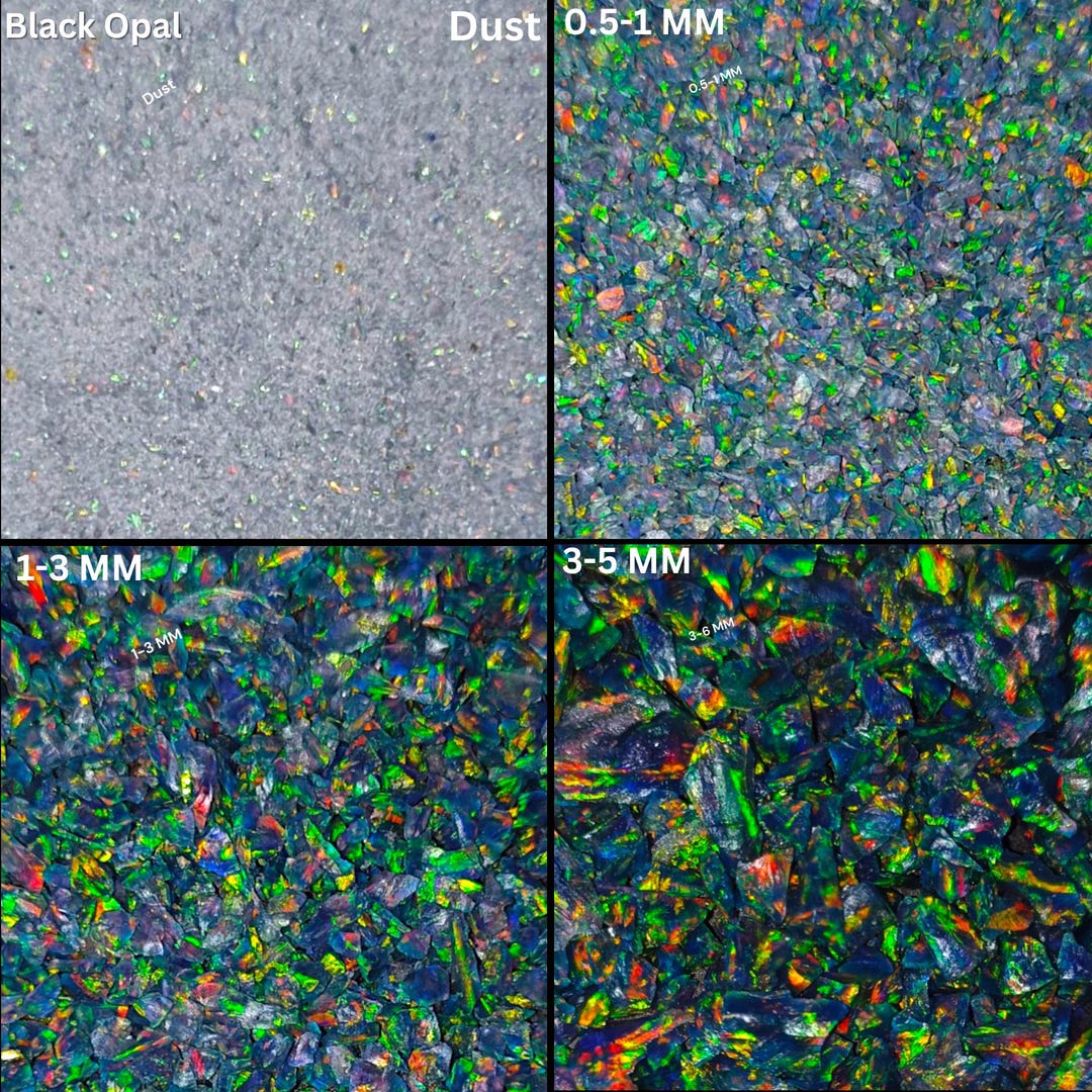 AAA Grade Crushed Black Opal Coarse Gemstone Dust Powder Opal Premium ...