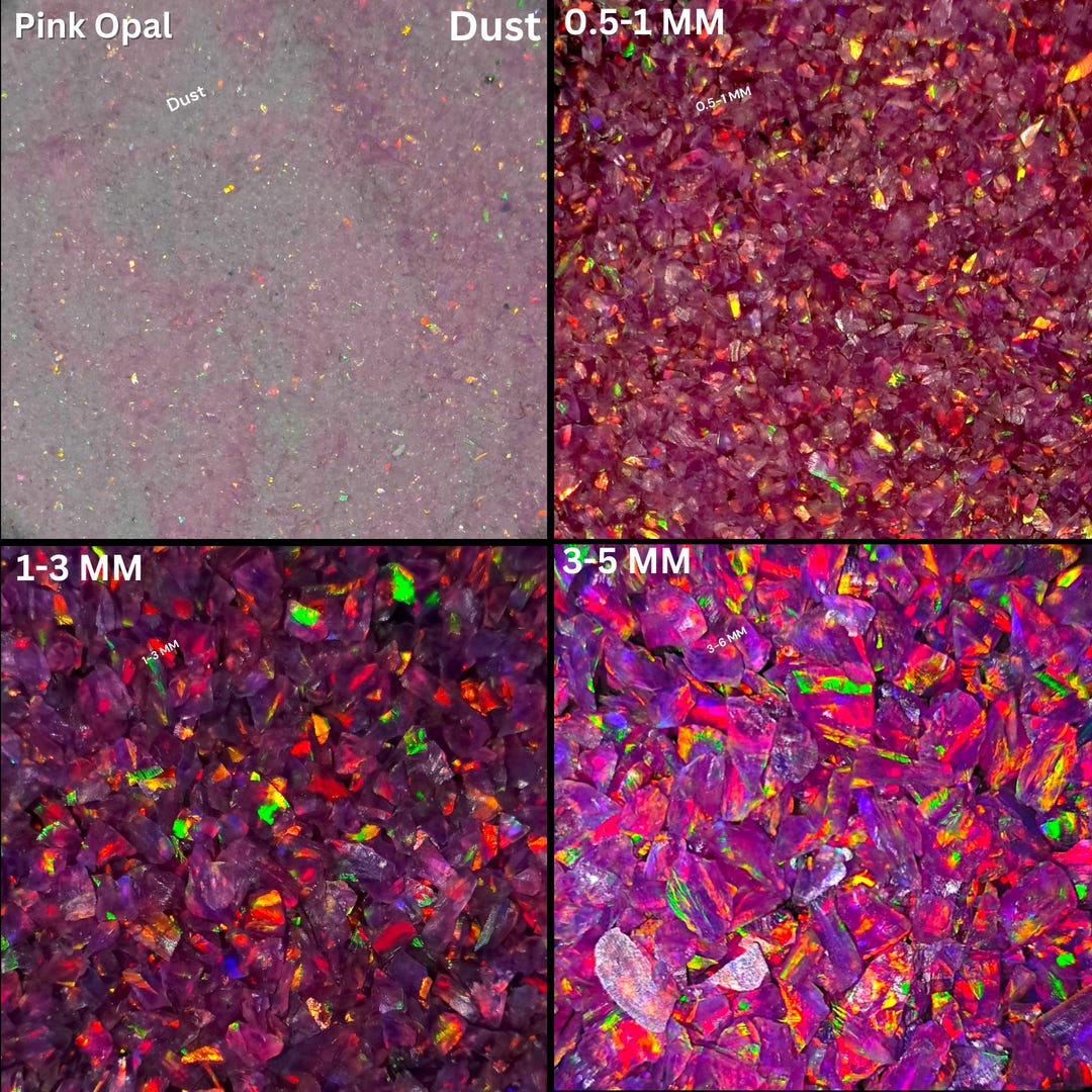 AAA Grade Crushed Pink Opal Coarse Gemstone Dust Powder Opal Premium ...