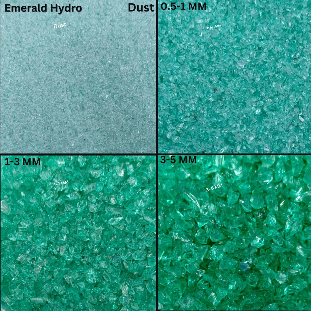 Crushed Emerald Hydro Quartz Gemstone Powder All Size Emerald Quartz ...