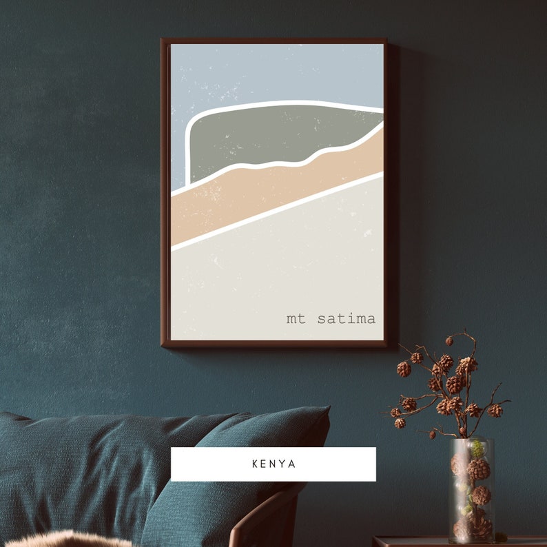 Mt Satima Digital Print | Kenyan Mountain | African Wall Art | Boho ...