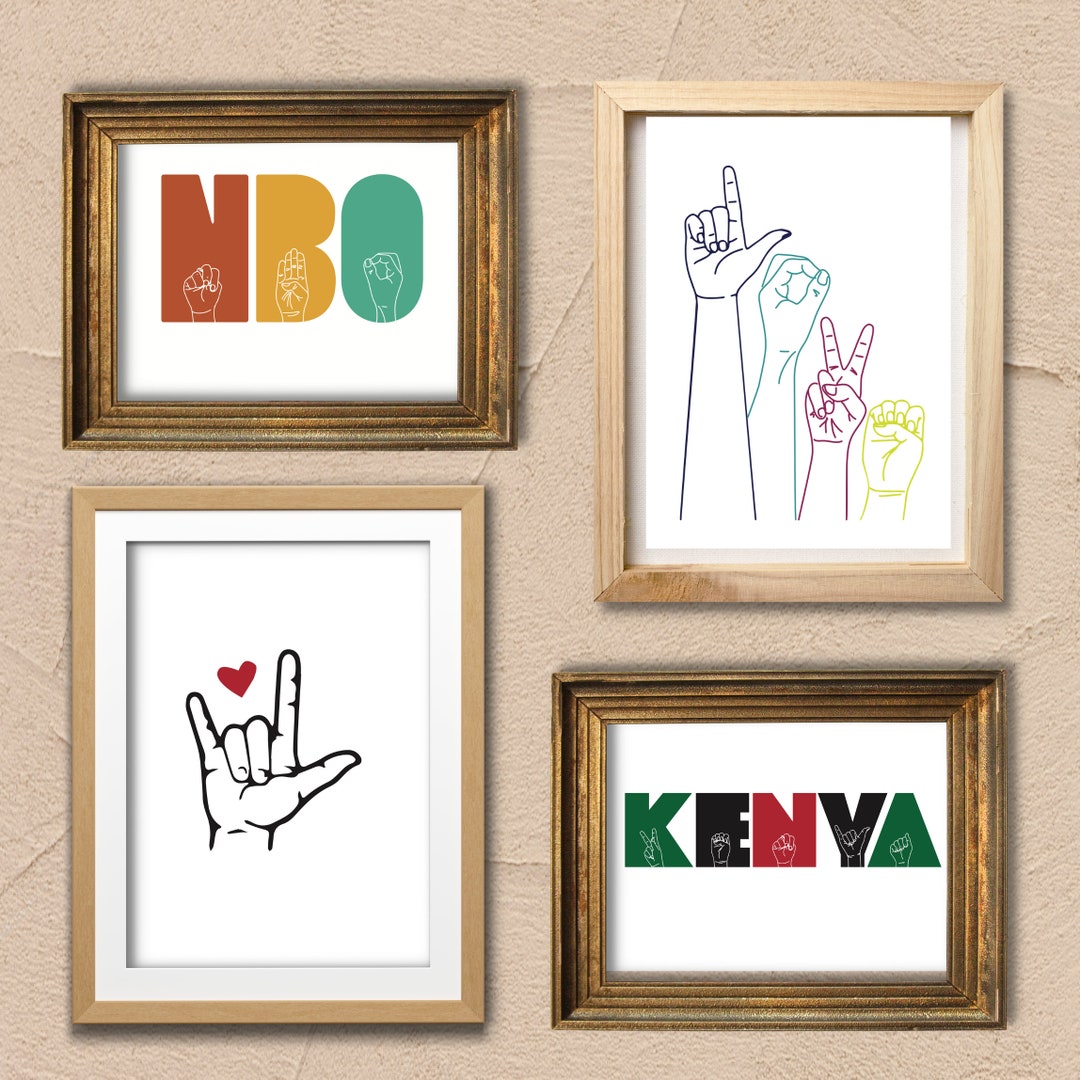 Kenyan Sign Language BUNDLE | Sign Language | Digital Print | Nairobi ...