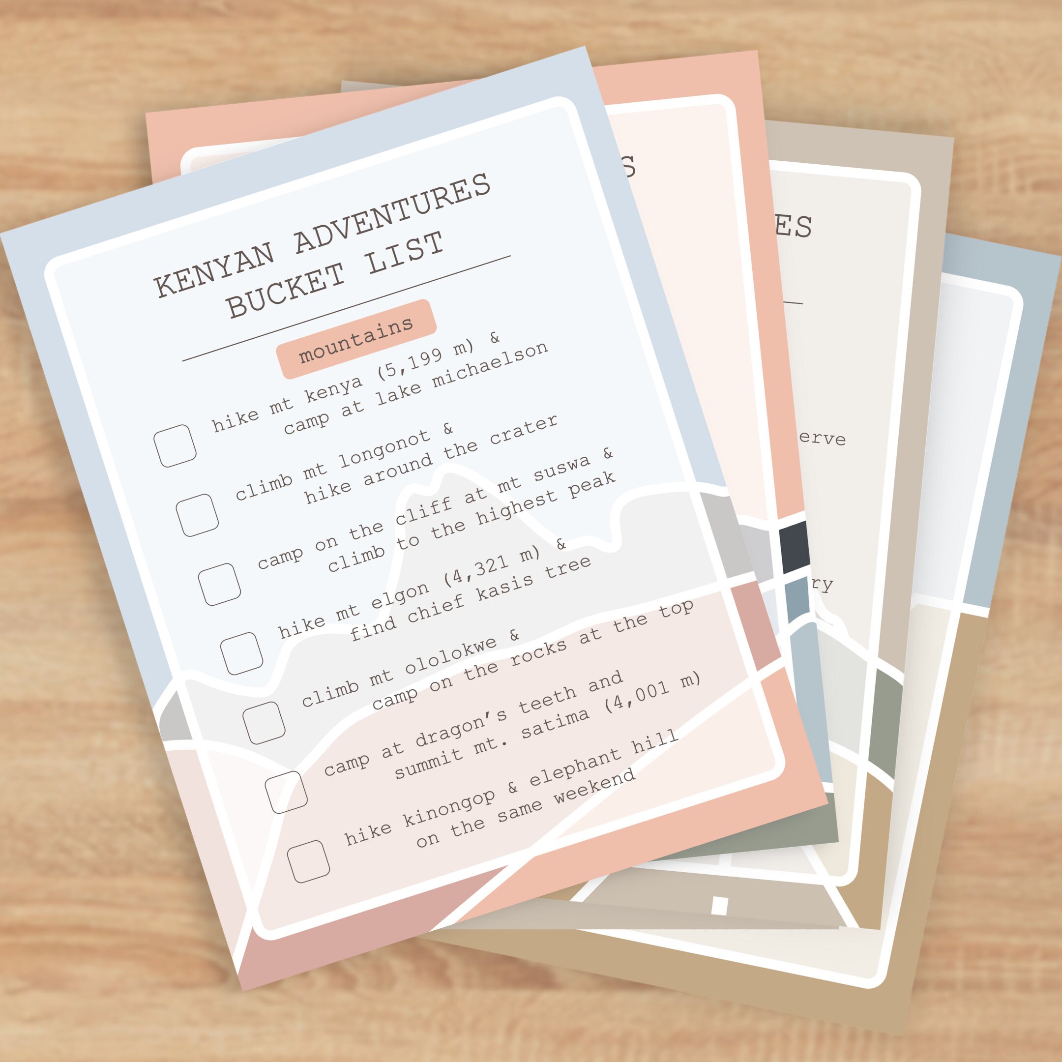Adventure Bucket List | Printable Kenyan Bucket List | African Wall Art ...