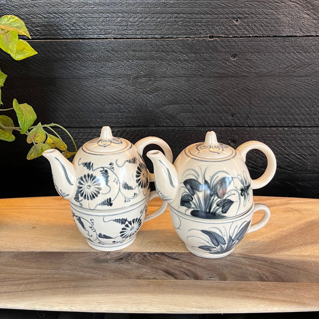 Vietnamese Vintage Ceramic Tea Set for One Handpainted Gift Including ...