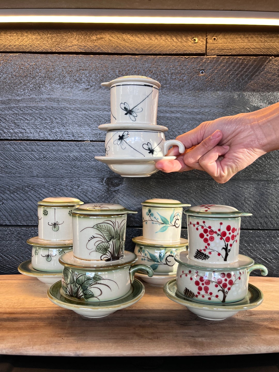 Vietnamese Ceramic Coffee Filter Reactive Glaze Handmade Barware for ...