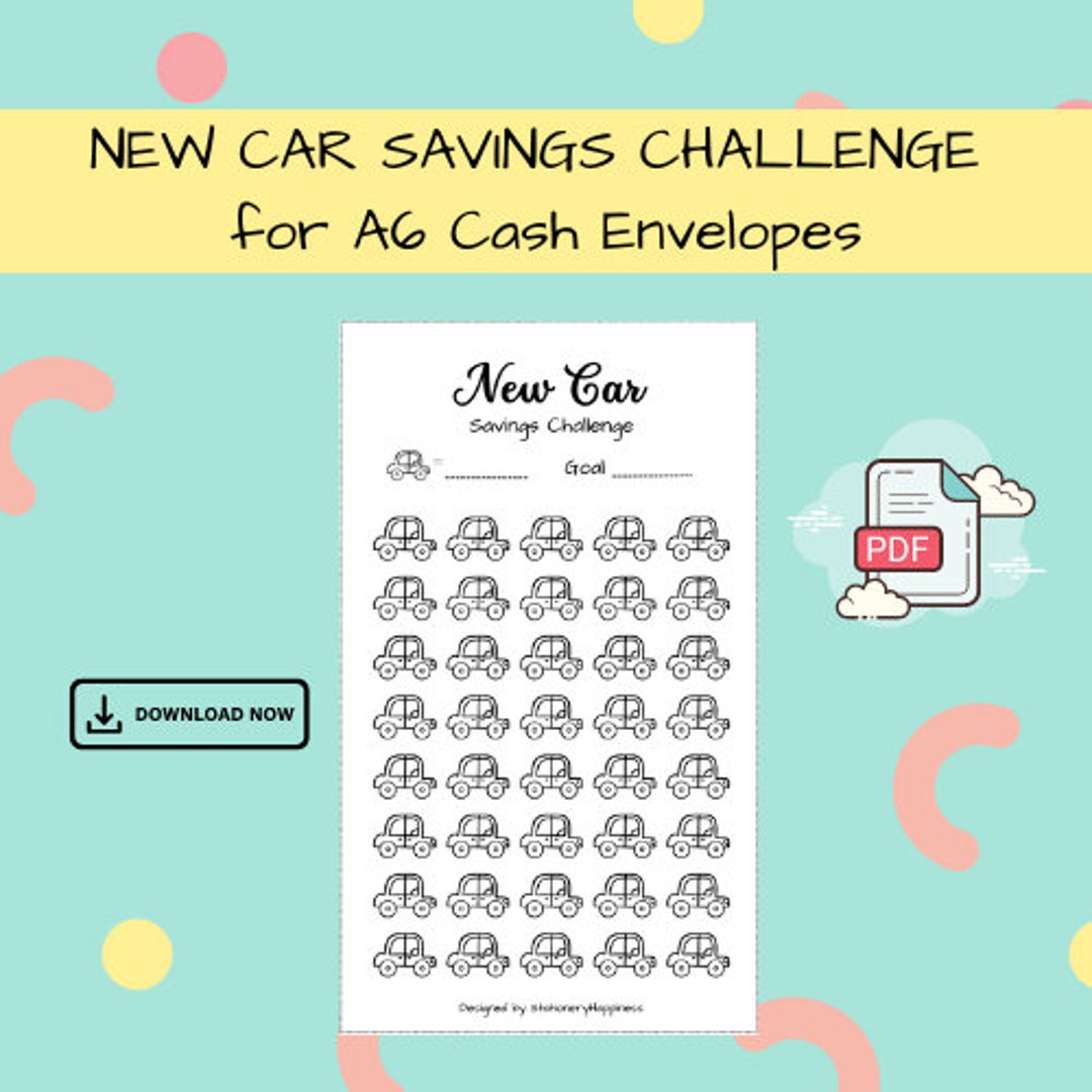 New Car Savings Challenge - Digital Download - A6 Printable PDF for ...