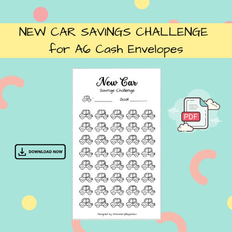 New Car Savings Challenge - Digital Download - A6 Printable PDF for ...