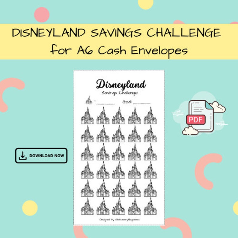 Disneyland Savings Challenge - Digital Download - A6 Printable PDF for ...