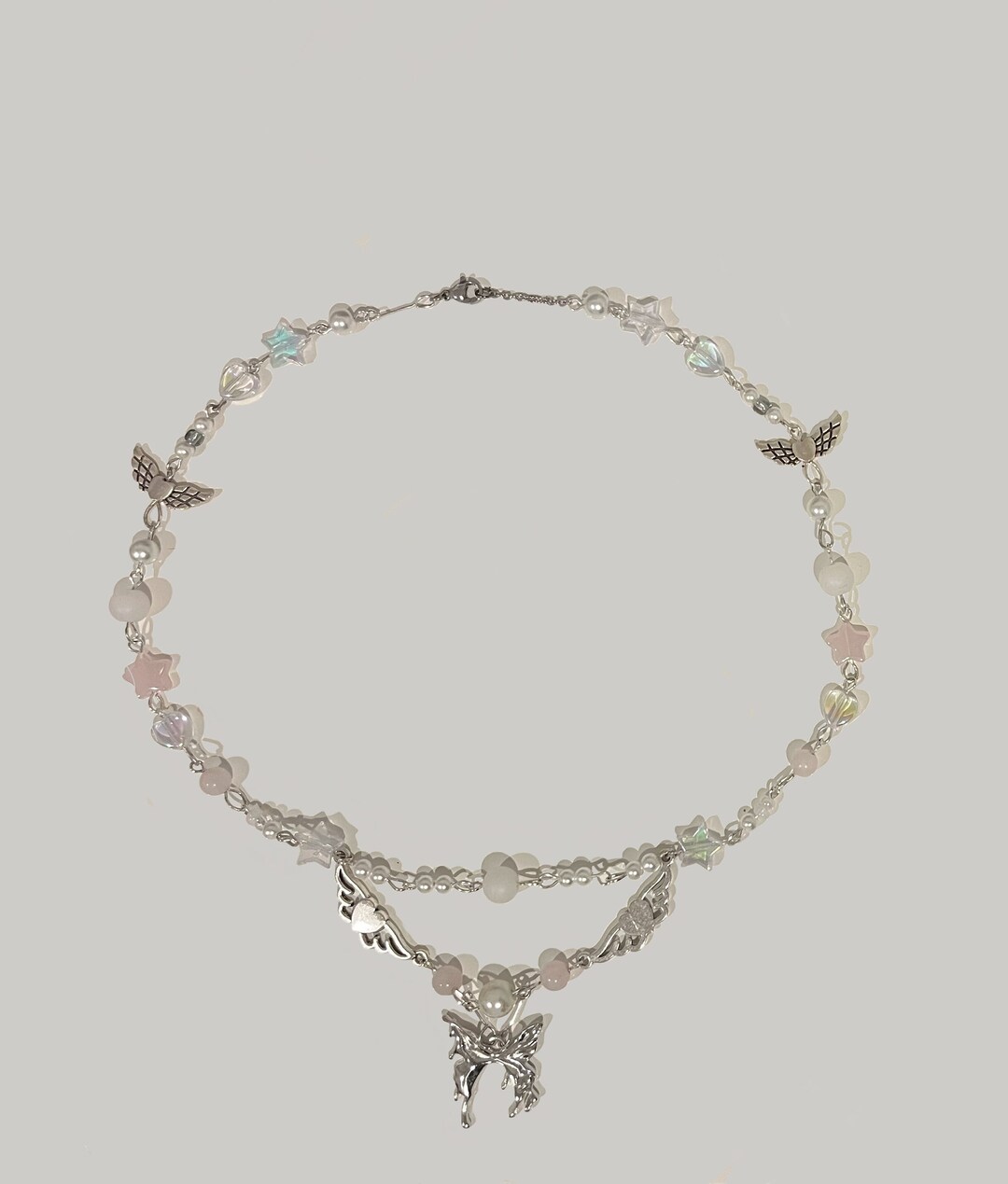 Morphing Butterfly Beaded Necklace | Y2K Handmade Indie Fairycore ...