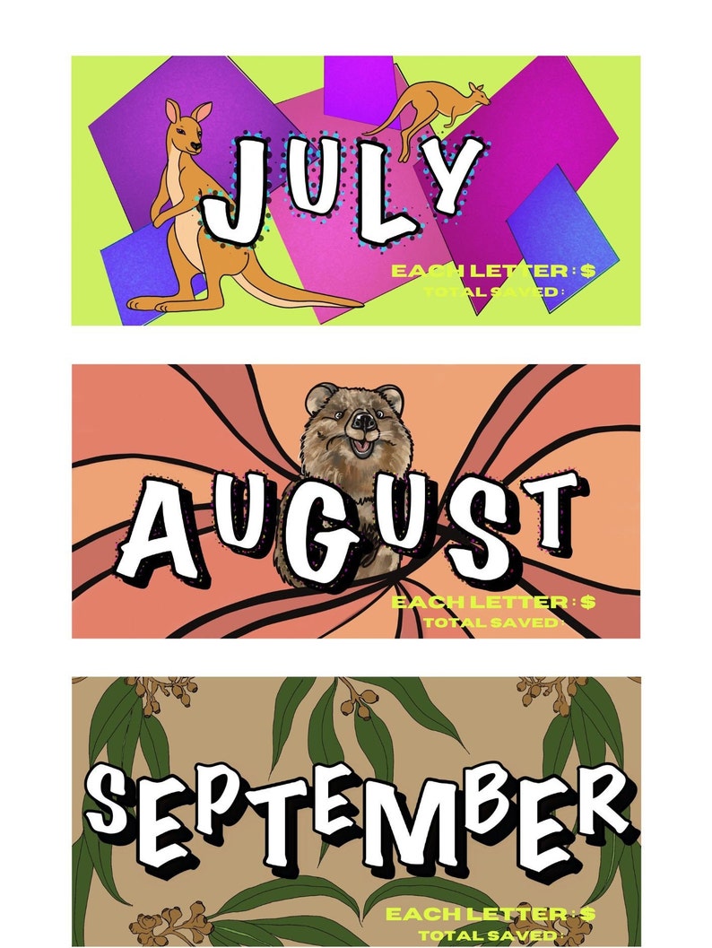 12 Months Australian Themed Saving Challenge - Etsy