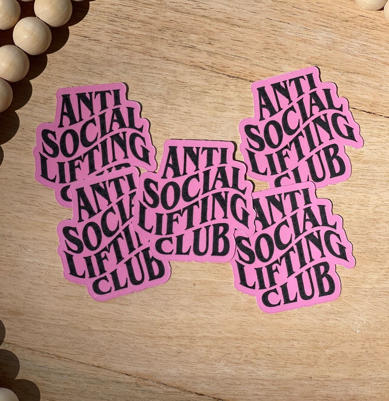 Antisocial Lifting Club Sticker, 2x2 Inches, Gym Sticker, Powerlifter ...