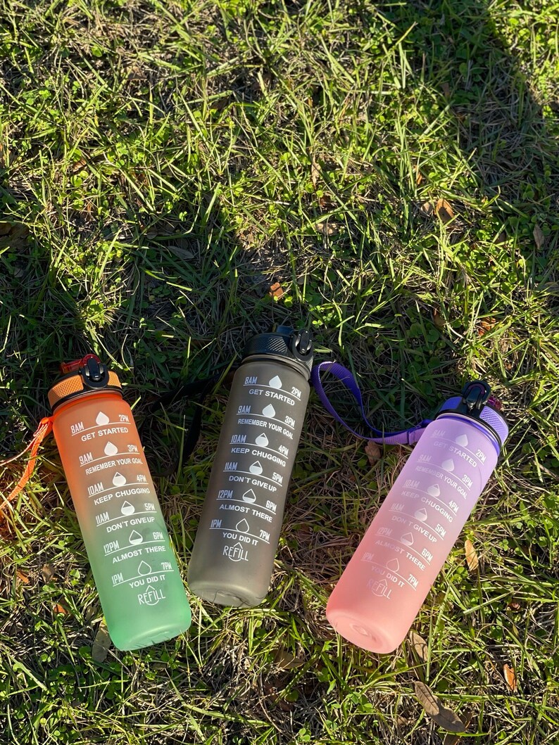 Time Stamped Water Bottle - 32 Oz, Motivational Water Bottle, Water ...