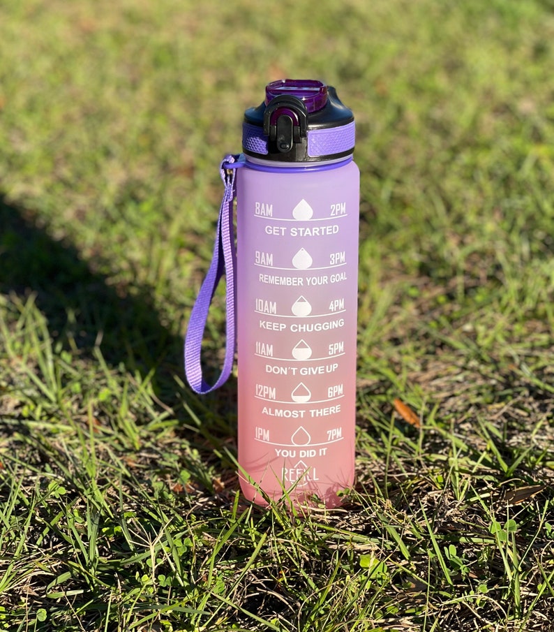 Time Stamped Water Bottle - 32 Oz, Motivational Water Bottle, Water ...