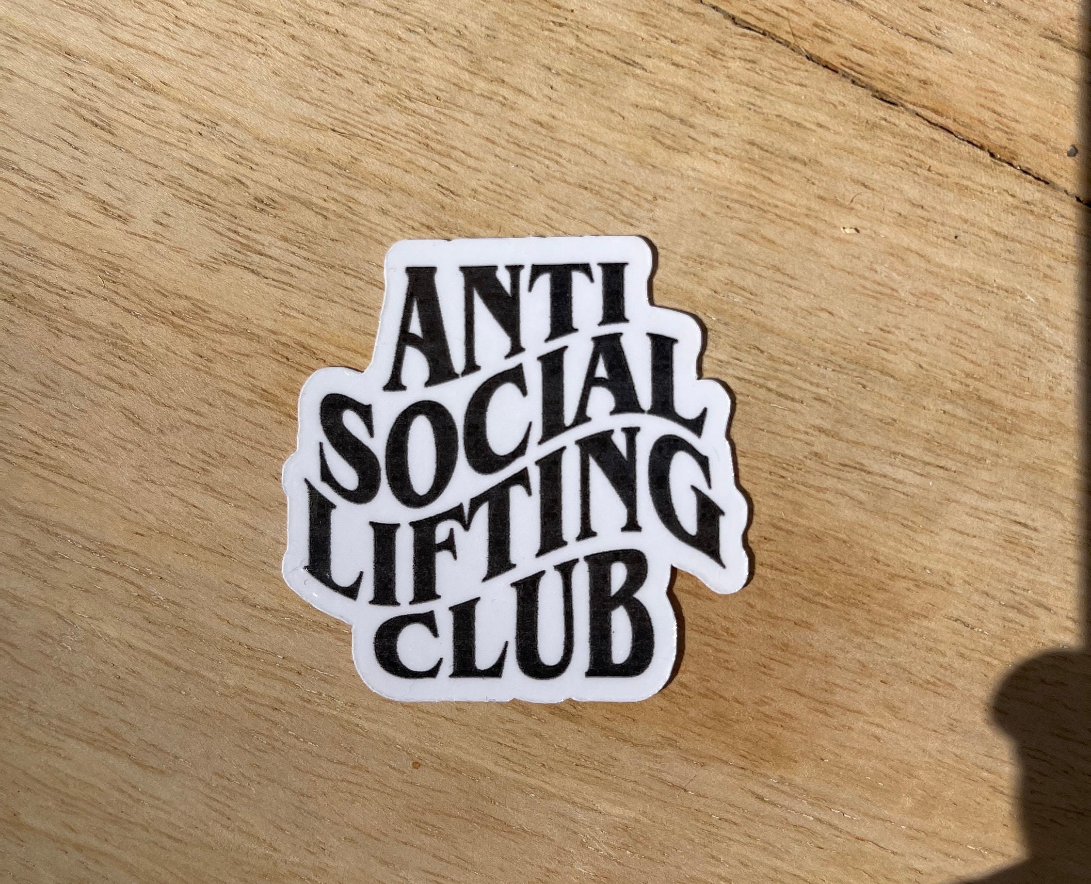 Antisocial Lifting Club Sticker, 2x2 Inches, Gym Sticker, Powerlifter ...