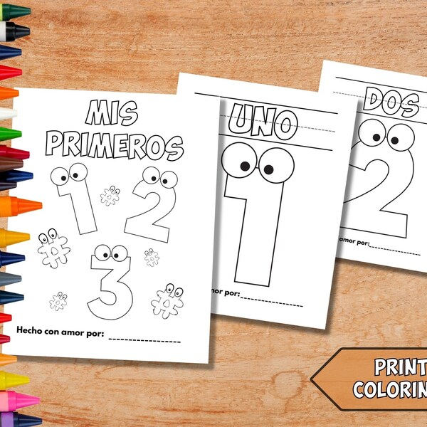 Educational Number Coloring Book - Etsy