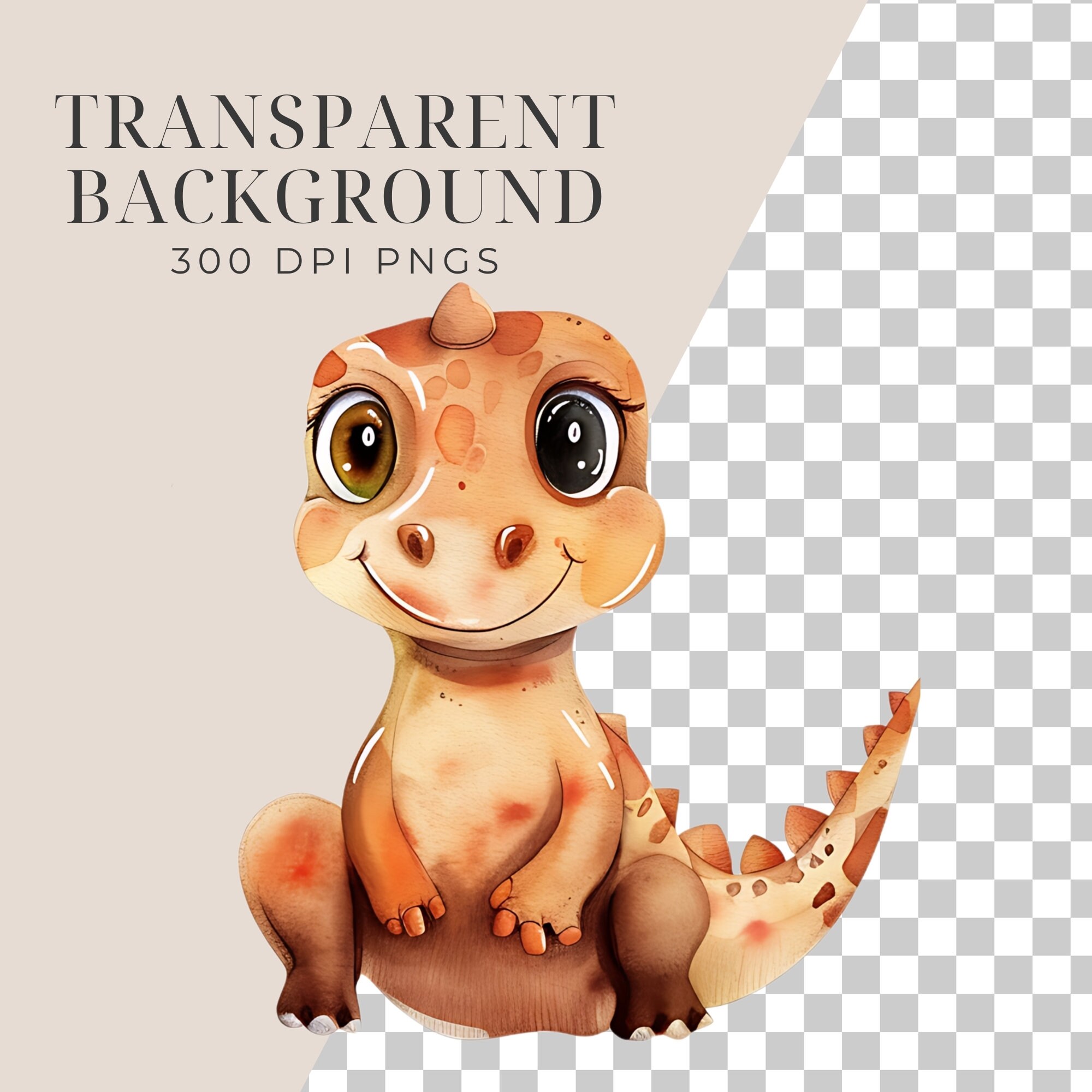 Baby Dinosaur Watercolor Clipart PNG Cute Dino Baby Shower Birthday ...