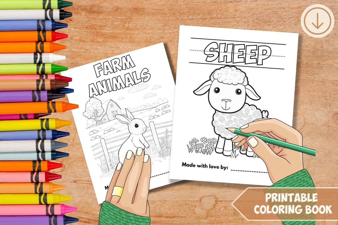 Farm Animals Kids Coloring Book Preschool Learning Coloring Pages ...