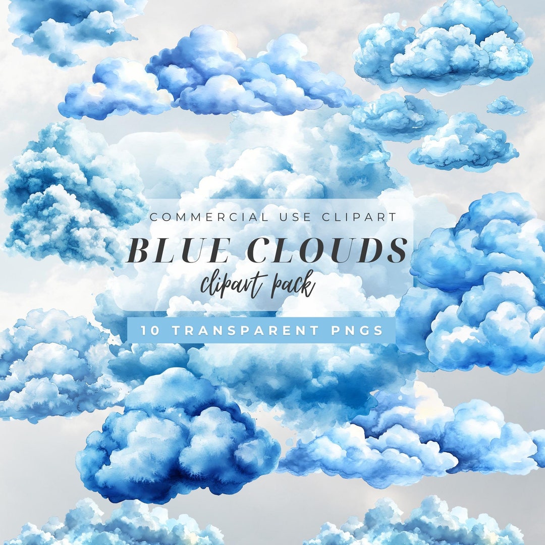 Blue Clouds Watercolor Clipart Cielito Lindo Baby Shower Invite ...