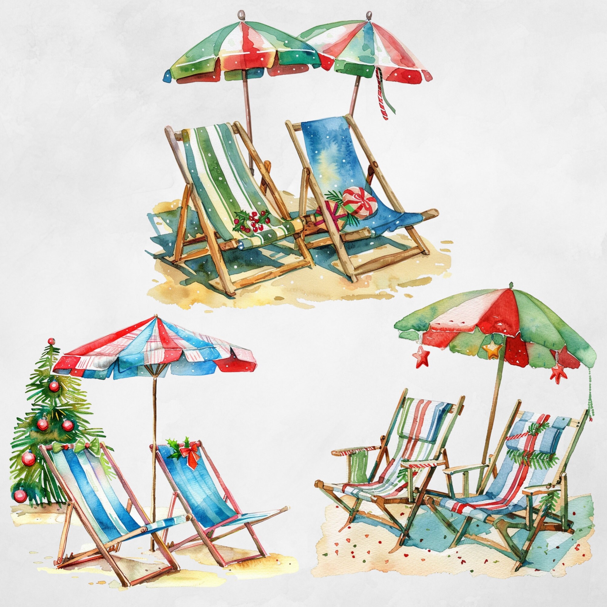 Summer Christmas in July PNG Clipart Beach Tropical Holiday Santa ...