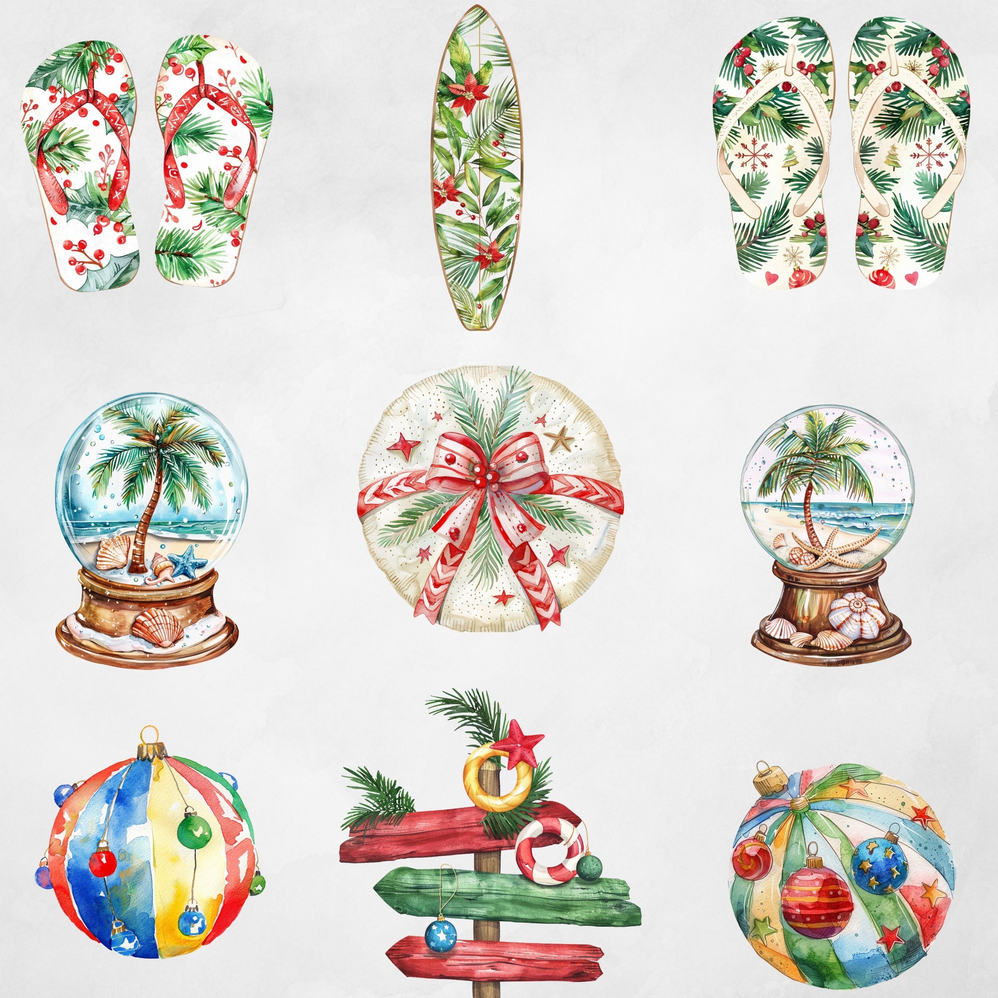 Summer Christmas in July PNG Clipart Beach Tropical Holiday Santa ...