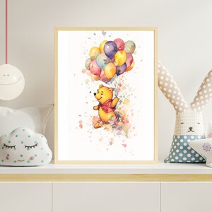 Set of 3 Classic Winnie the Pooh Watercolour Prints, Nursery Wall Art ...
