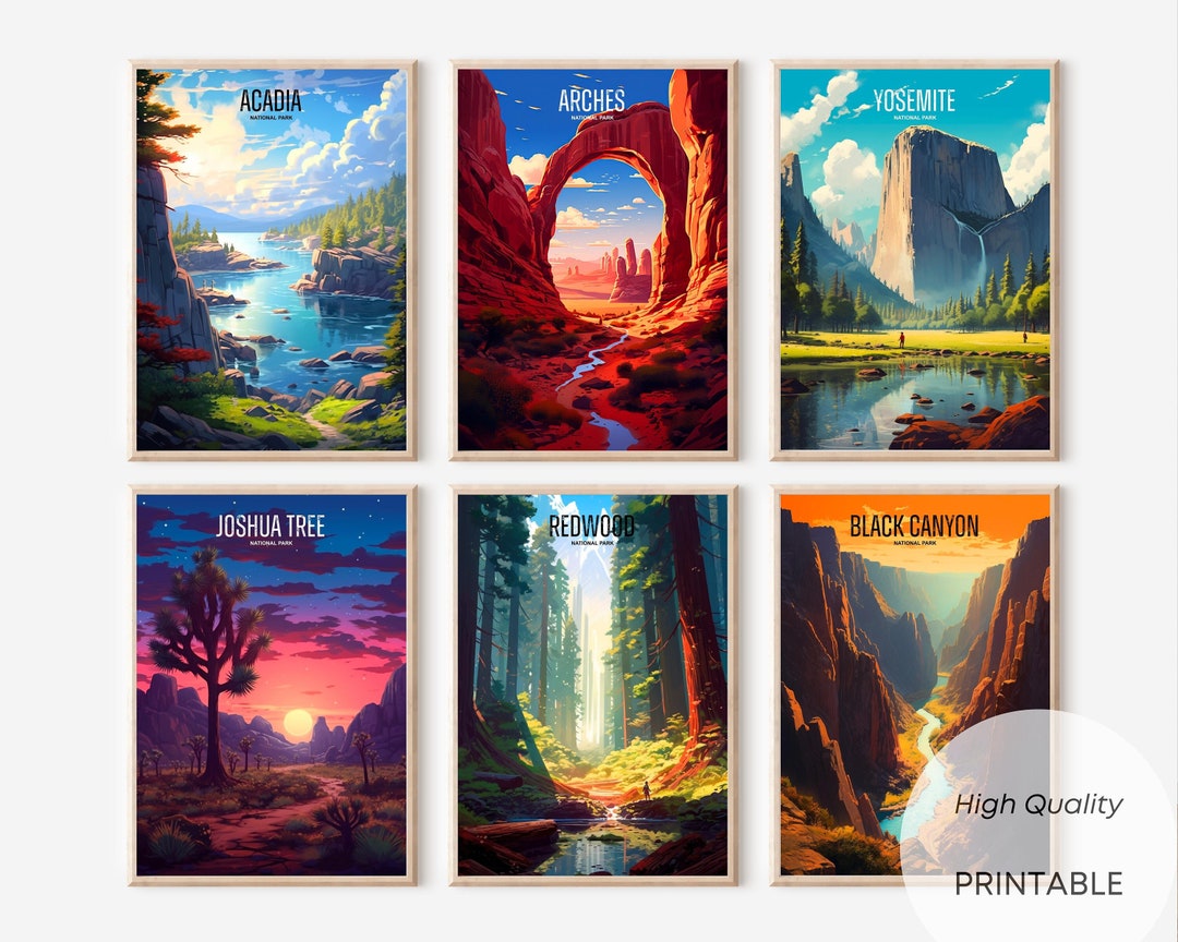 29 National Parks Illustrations Paintings, Digital Poster, Digital ...