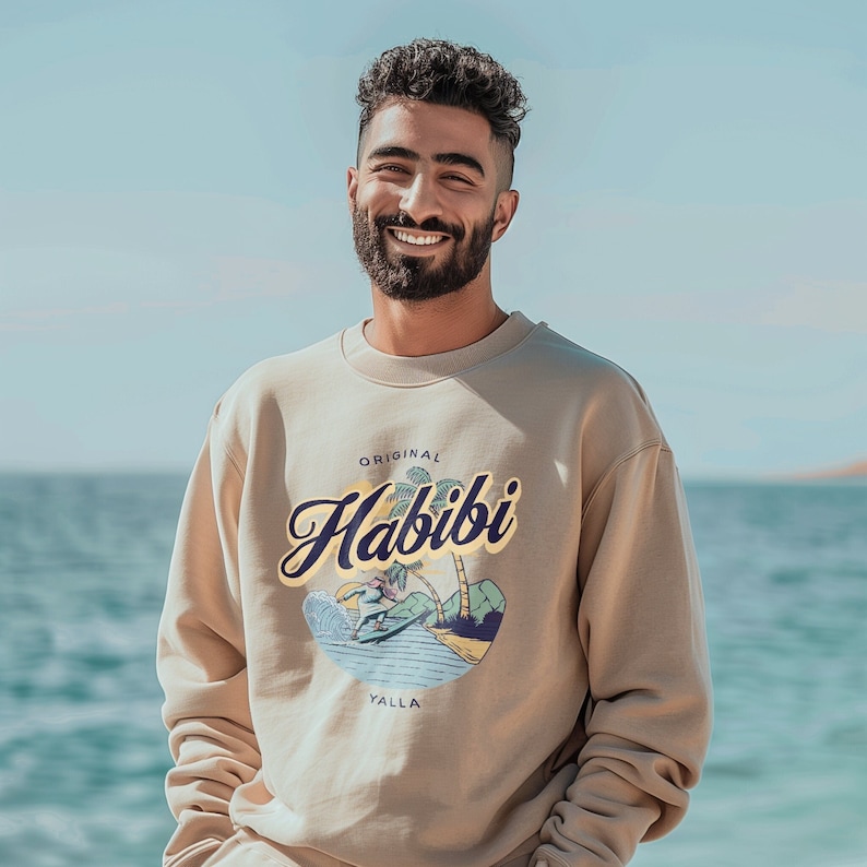 Habibi Sweatshirt Muslim Gift Arabic Yalla Habibi Shirt Funny Arabic ...