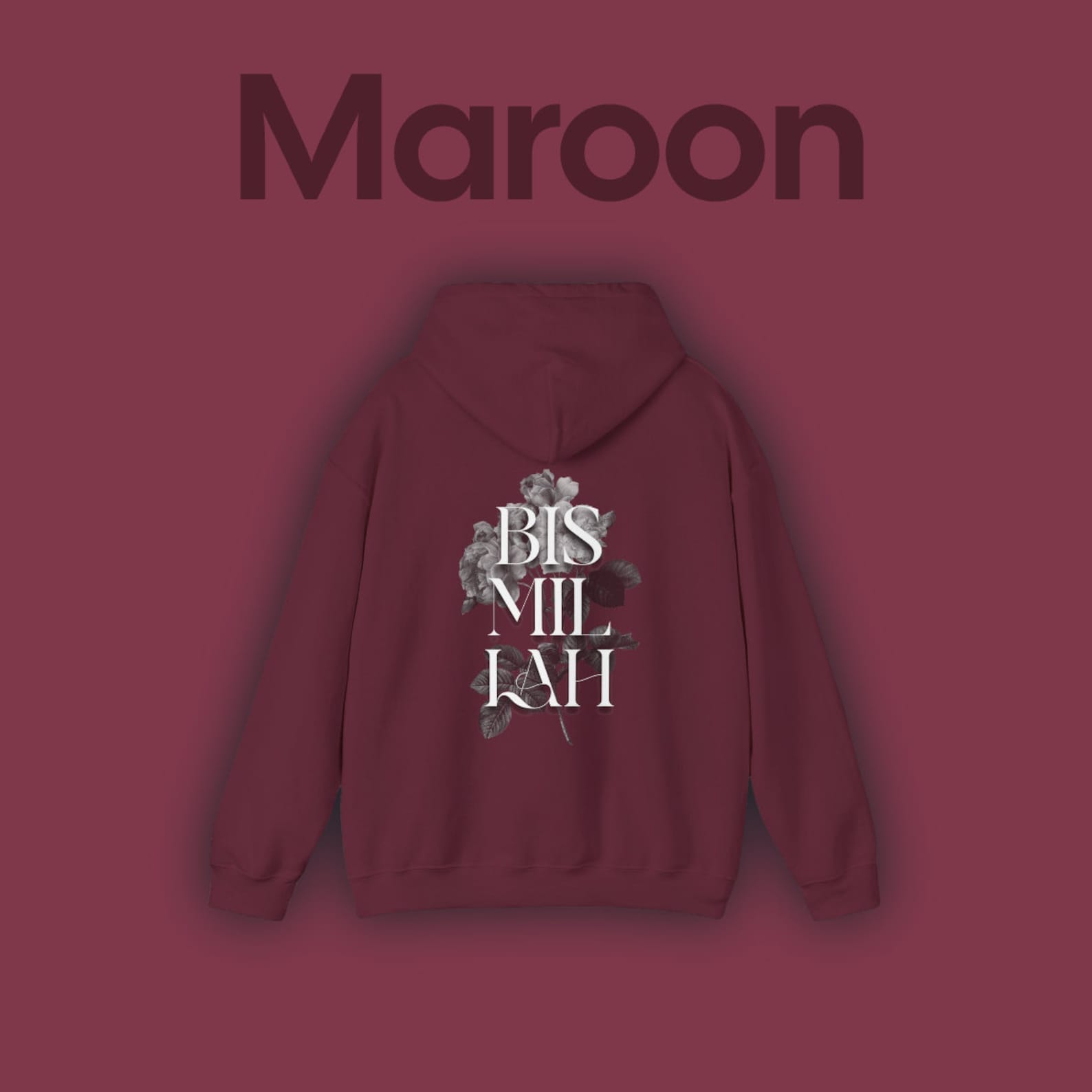 Muslim Hoodie Floral Eid Gift Ramadan Islamic Print Calligraphy Arabic ...