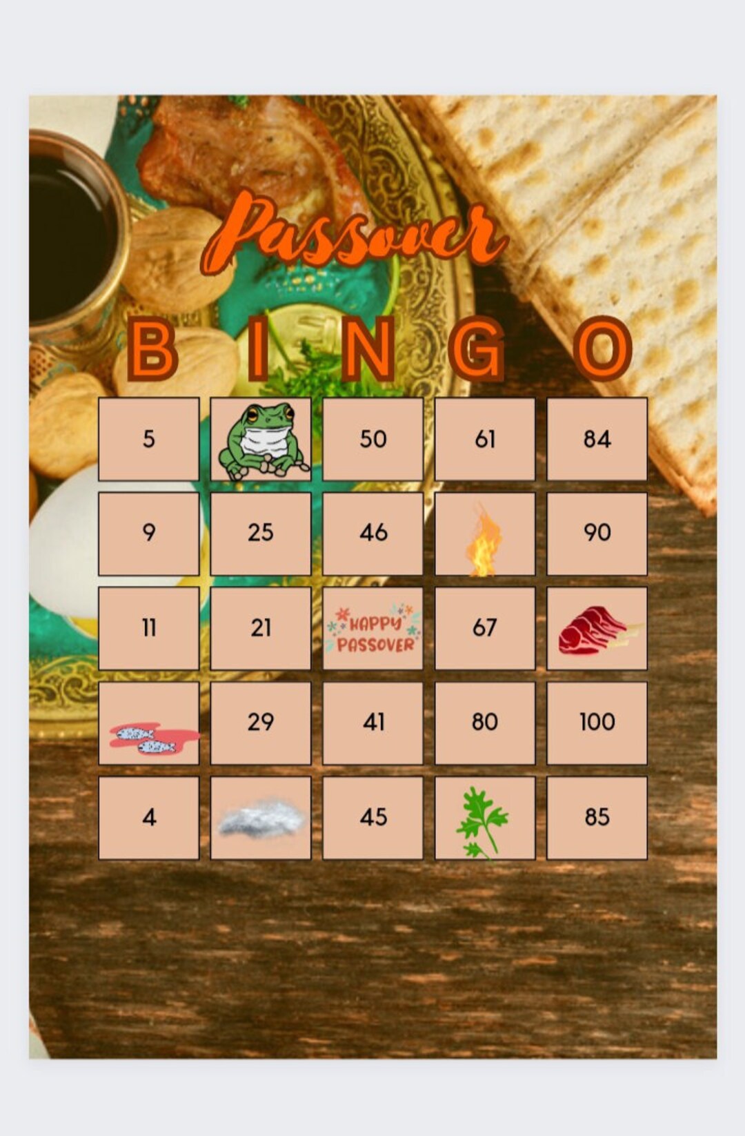 Passover Bingo - Etsy