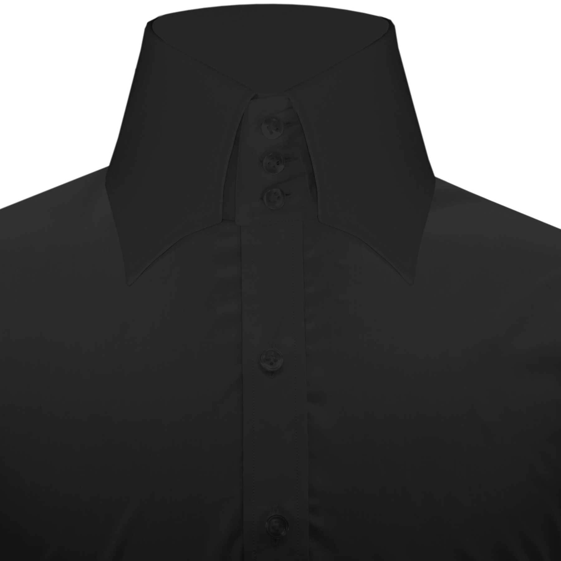 Jet Black Shirt Chisel High Collar Shirt Ozwald Style Shirt - Etsy