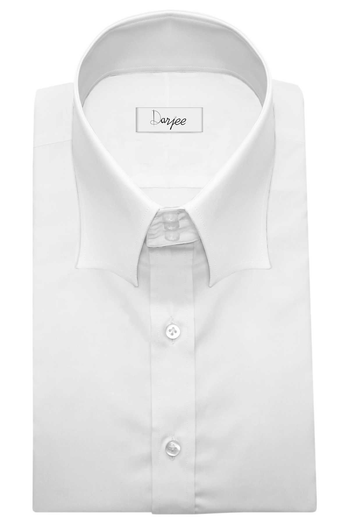 Solid White Shirt Chisel High Collar Shirt Ozwald Style Shirt, 3 High ...