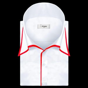 One Piece Cooper Collar White Shirt Contrast Trim for Men's Long ...