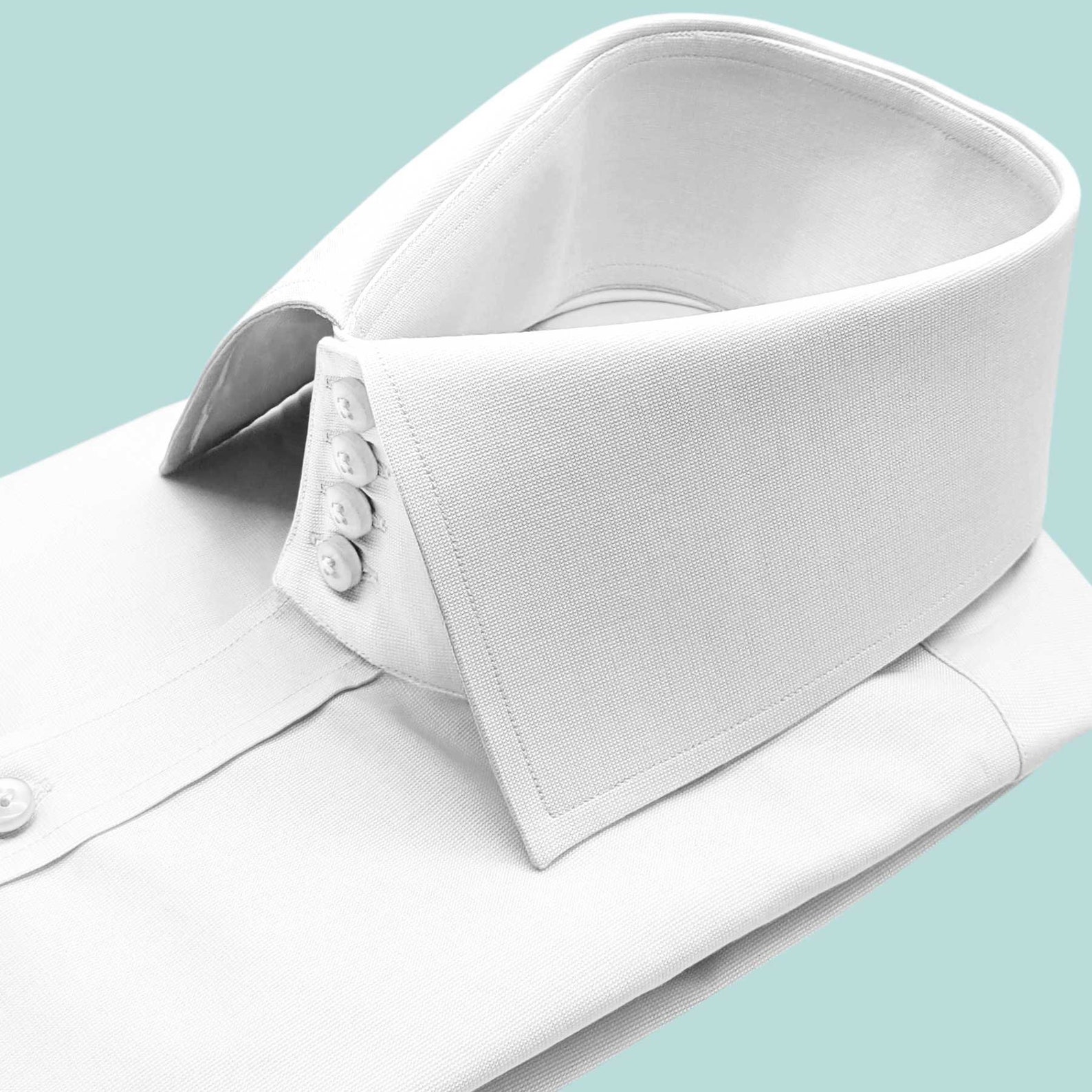 Solid White High Spread Collar Dress Shirt Mens/ 3 Tall Neck 4 Buttons ...