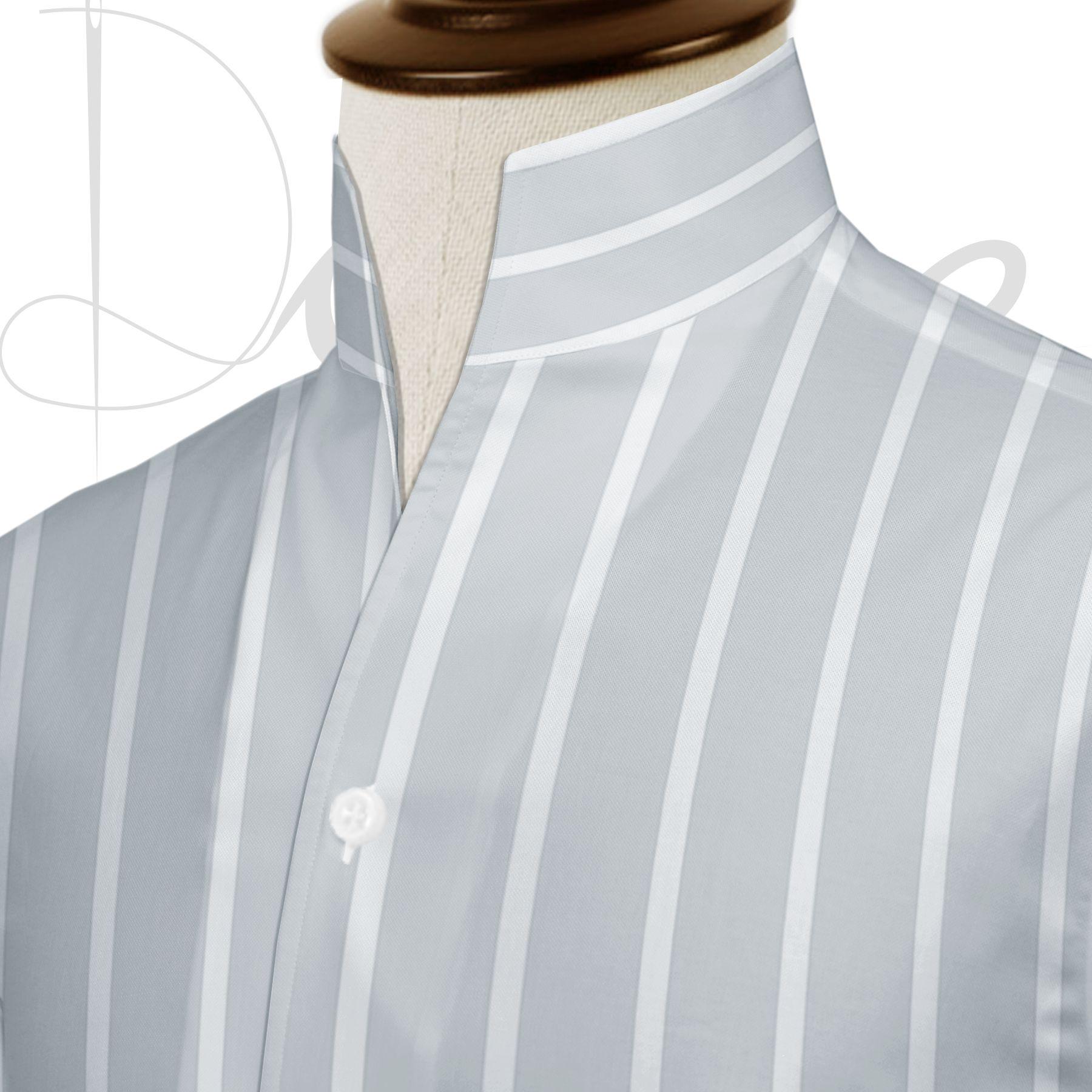 High Standing Open Buttonless Collar Dress Shirt Collar Too High Grey ...