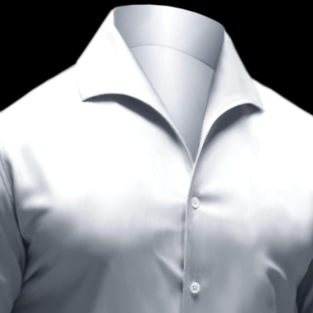 White Cooper Collar Men Shirt One Piece Open Lapel Tailored Shirt ...