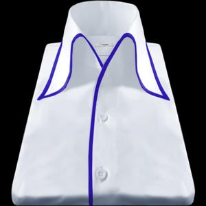 One Piece Cooper Collar White Shirt Contrast Trim for Men's Long ...