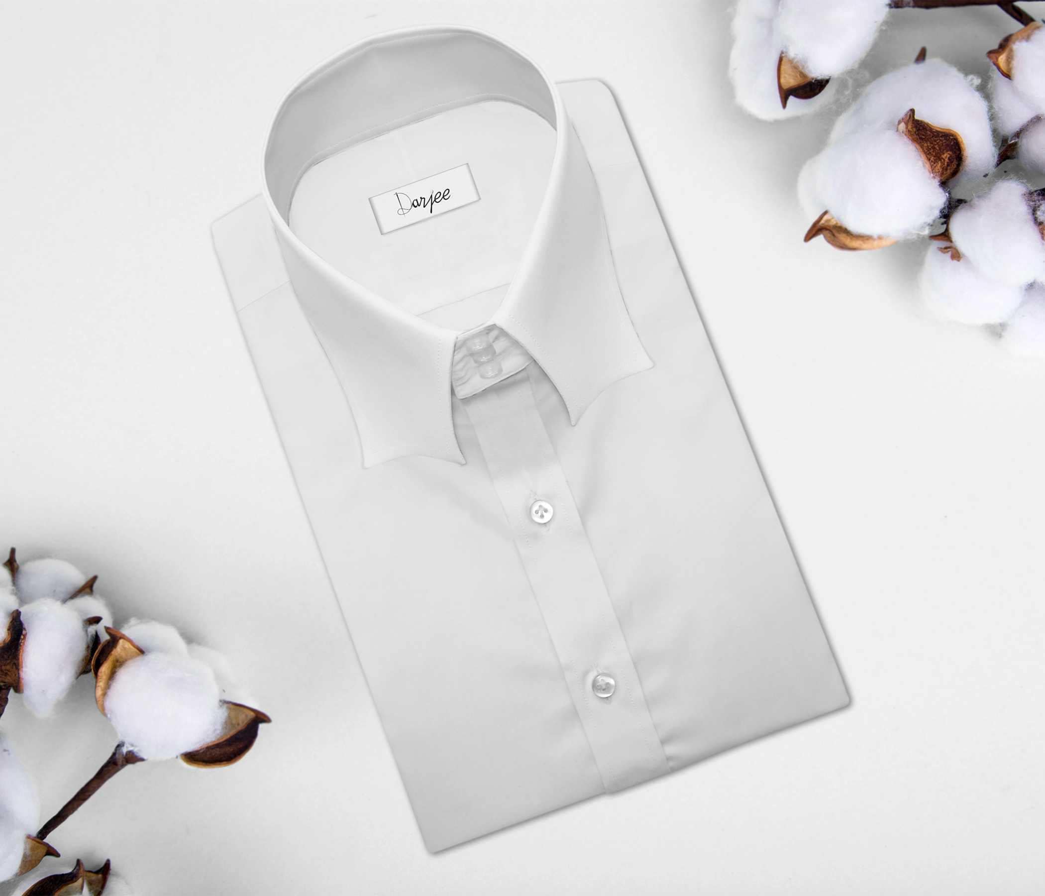Solid White Shirt Chisel High Collar Shirt Ozwald Style Shirt, 3 High ...
