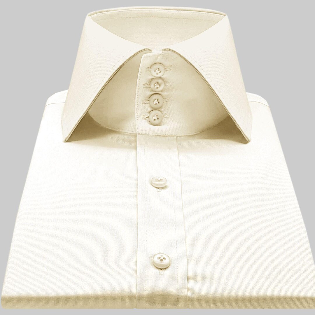 High Spread Collar Dress Shirt for Men President English Wide Spread ...