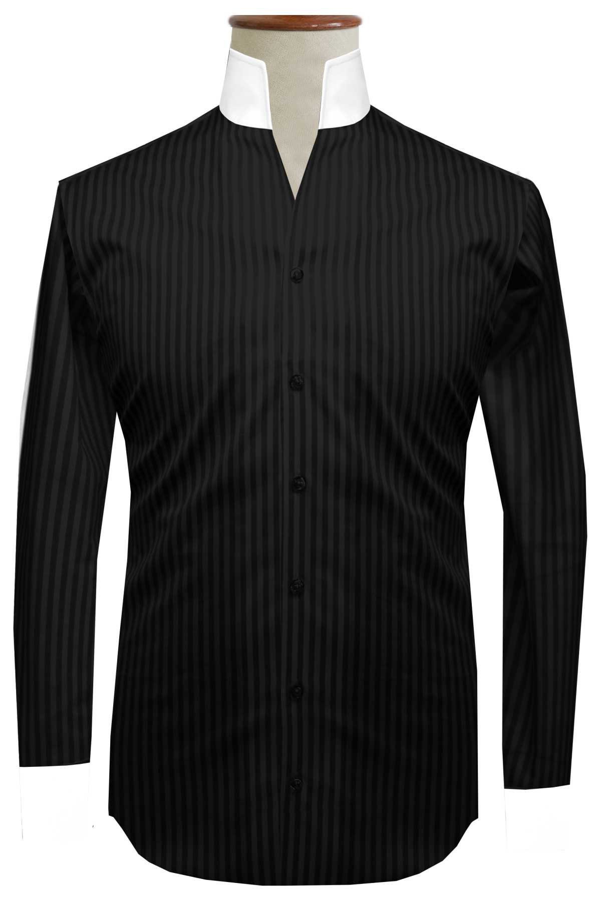 High Standing Open Buttonless Collar Dress Shirt Collar Too High Black ...