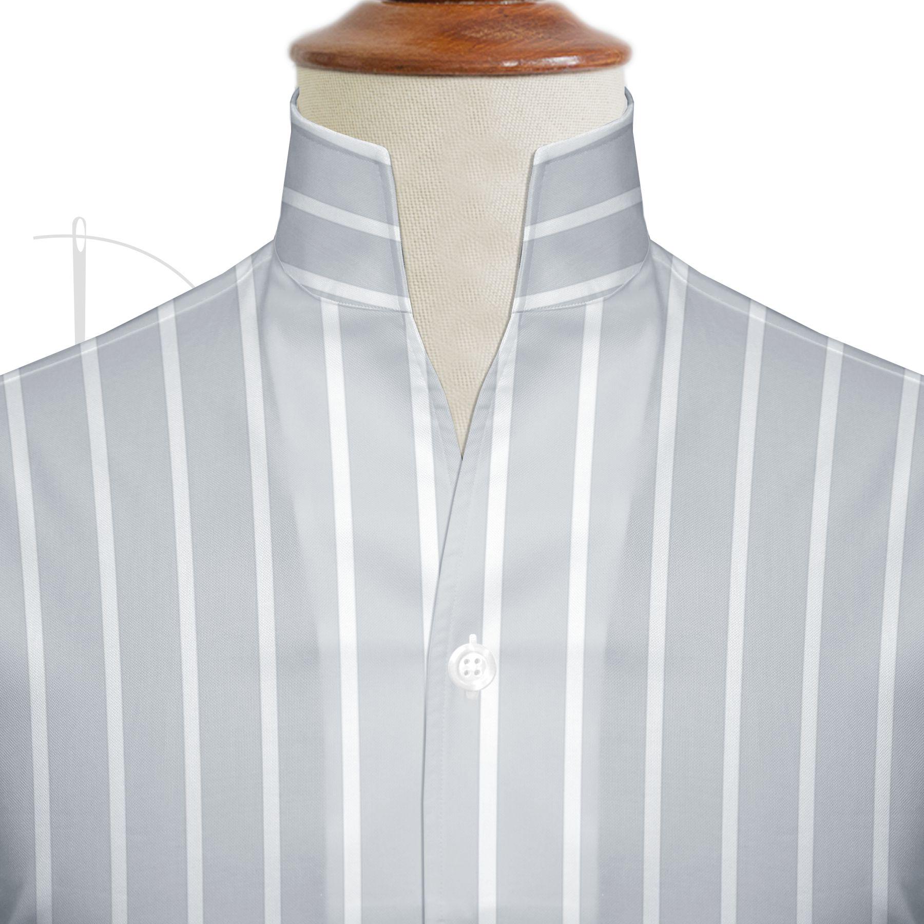 High Standing Open Buttonless Collar Dress Shirt Collar Too High Grey ...