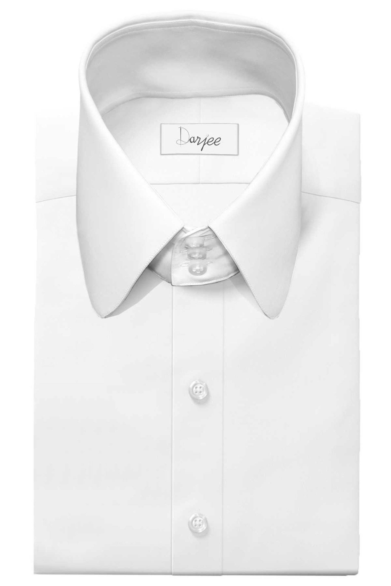 White Mens High Collar Shirt Penny Collar Shirt Round 3" Tall Neck 3 ...
