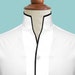 Gift for Men High Collar Shirt Contrasting Trim Tall Neck Chinese Band ...