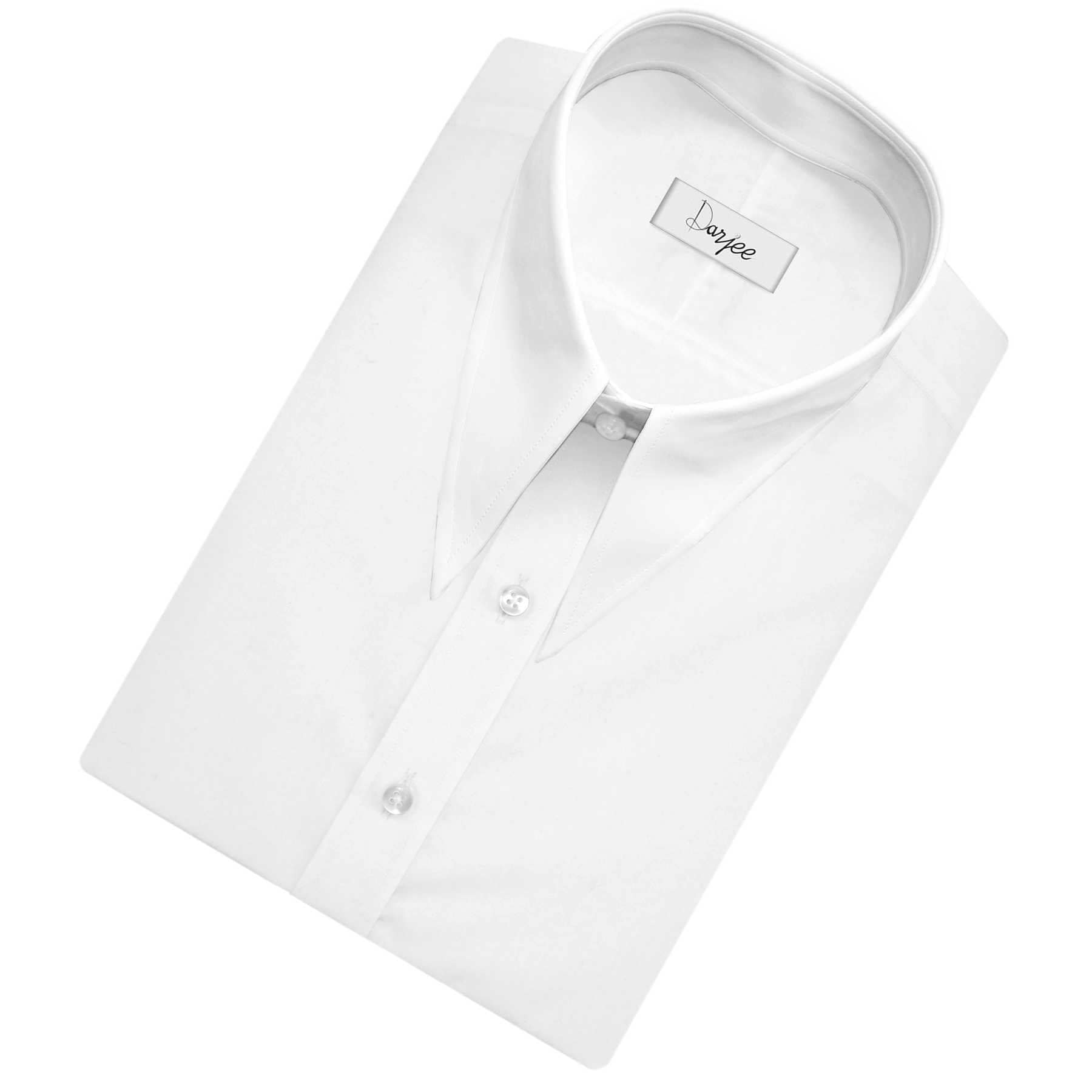 Long Pointed Collar White Men Shirt 50s, 60s, 70s Vintage Dagger Collar ...