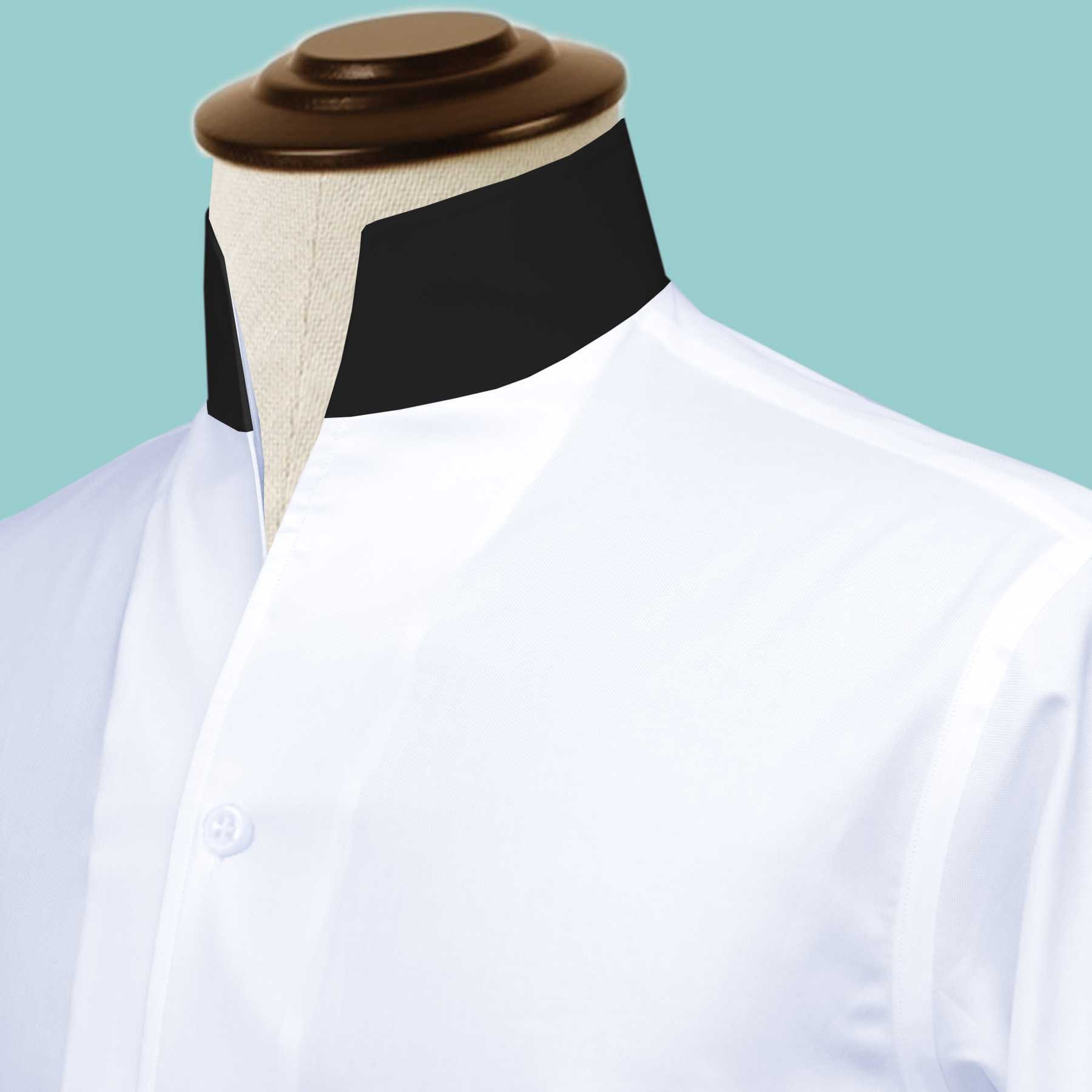 Solid White Men's Shirt High Collar Shirt Buttonless V - Etsy